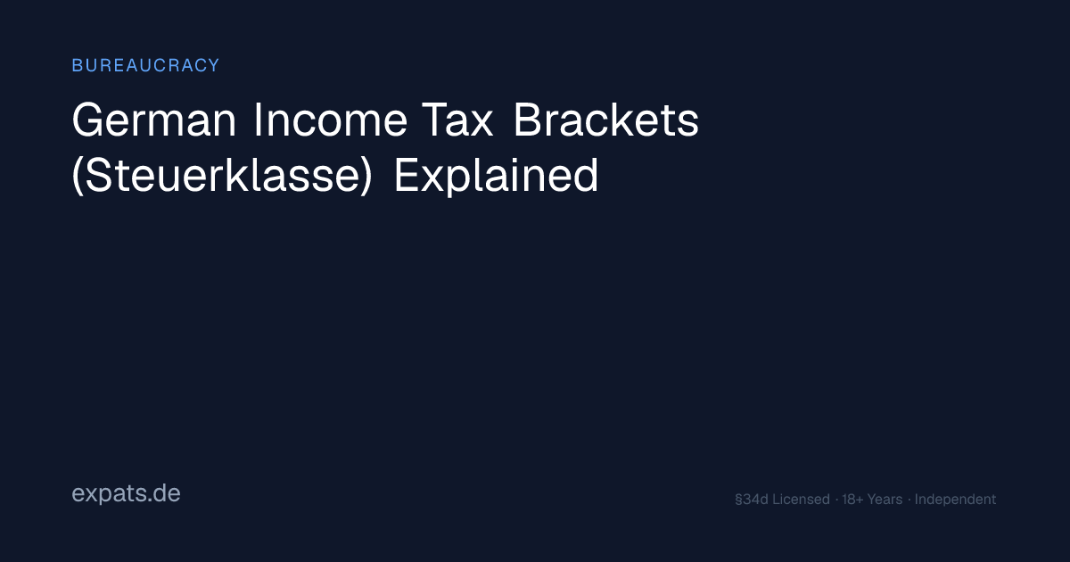 German Income Tax Brackets (Steuerklasse) Explained | expats.de