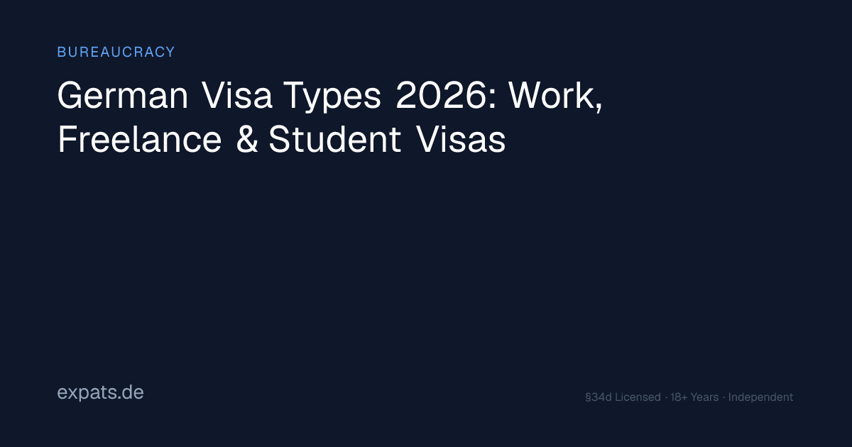 German Visa Types 2026: Work, Freelance & Student Visas | expats.de